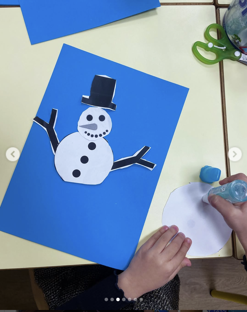 Découpage bonhomme de neige – La maternelle pailletée