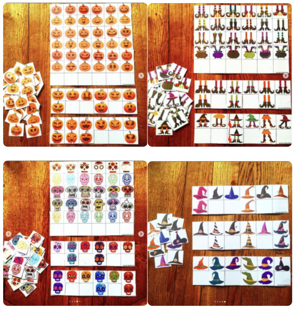 Discrimination visuelle Halloween – La maternelle pailletée